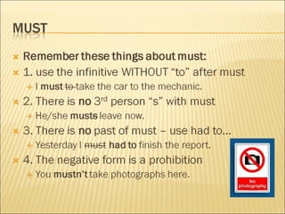 Modal verbs of obligation | PPT
