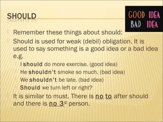 Modal verbs of obligation | PPT