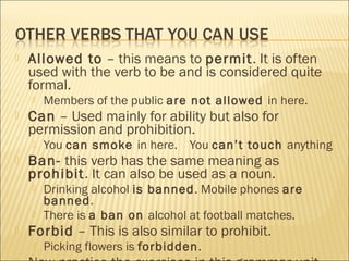 Modal verbs of obligation | PPT