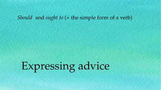 Modal Verbs of Obligation and Advice: Use and Example Sentences | PPTX