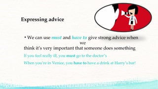 Modal Verbs of Obligation and Advice: Use and Example Sentences | PPTX