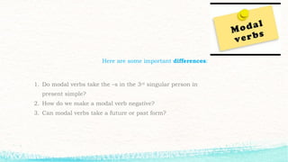 Modal Verbs of Obligation and Advice: Use and Example Sentences | PPTX