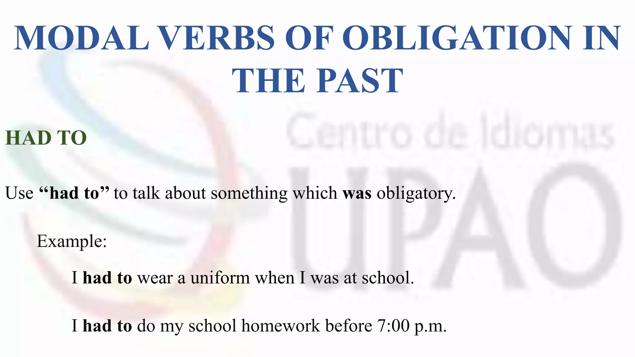 Modal verbs of obligation in the past - class.pptx | Women\'s Outerwear ...