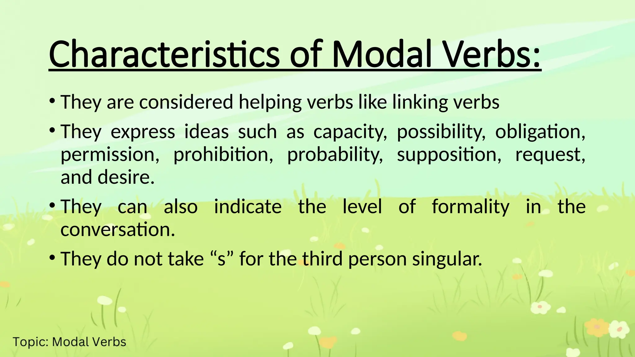 Modal Verbs PowerPoint for English for Grade 5 | PPTX