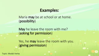 Modal Verbs PowerPoint for English for Grade 5 | PPTX