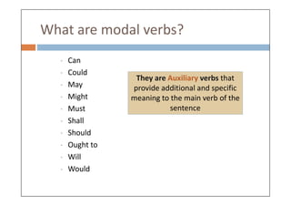 modal verbs ppt.pdf grammar english university | PDF