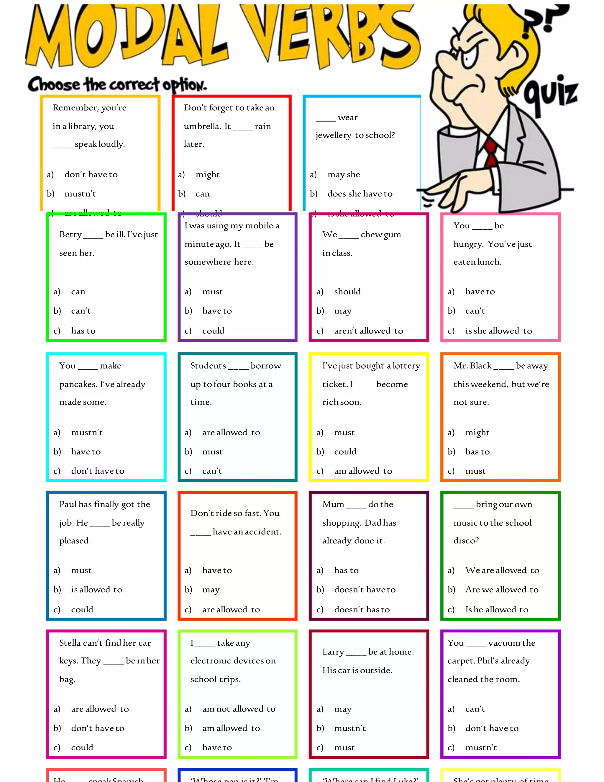 Modal verbs quiz | PDF