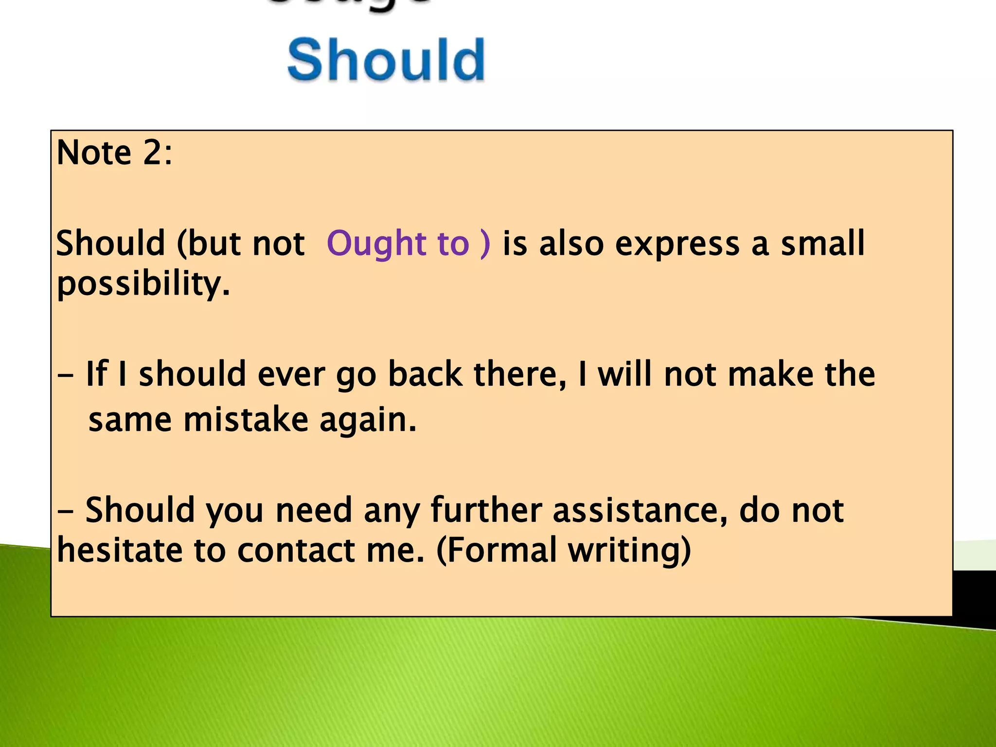 Modal verbs should must | PPTX