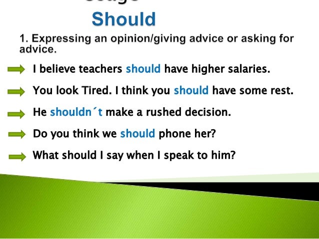Modal verbs should must