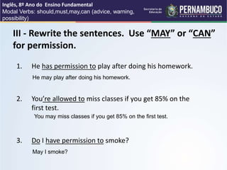 Modal Verbs should, must, may, can (advice, warning, possibility).ppt