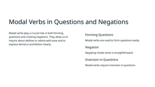 Modal Verbs with Examples helping verbs that are used along with main ...