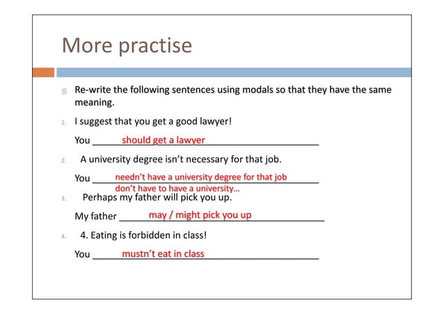 MODAL VERBS perfectly explained esl class | PPT