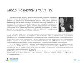 Метод микроэлементного нормирования труда Modapts | PPT