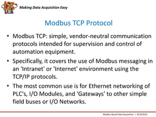 Modbus Based Data Acquisition | PPTX
