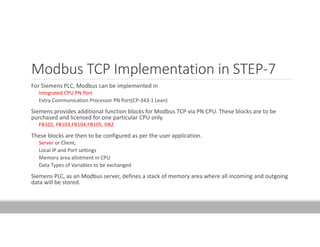 Modbus TCP/IP implementation in Siemens S7-300 PLC | PDF