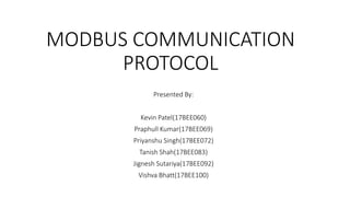 Modbus communication protocol | PPTX