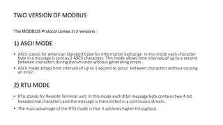 Modbus communication protocol | PPTX