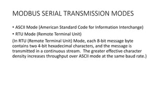 Modbus Intro by Vijayanand | PPTX