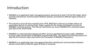 Modbus Intro by Vijayanand | PPTX