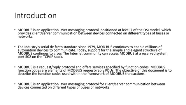 Modbus Intro by Vijayanand | PPT