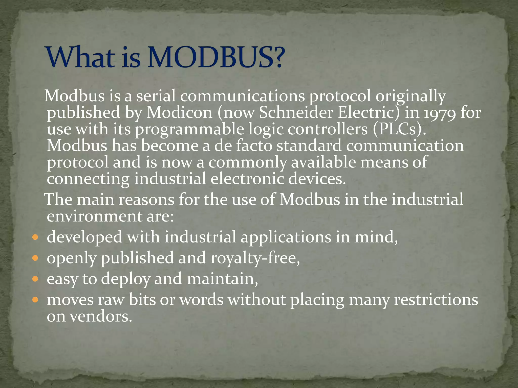 Modbus protocol | PPTX