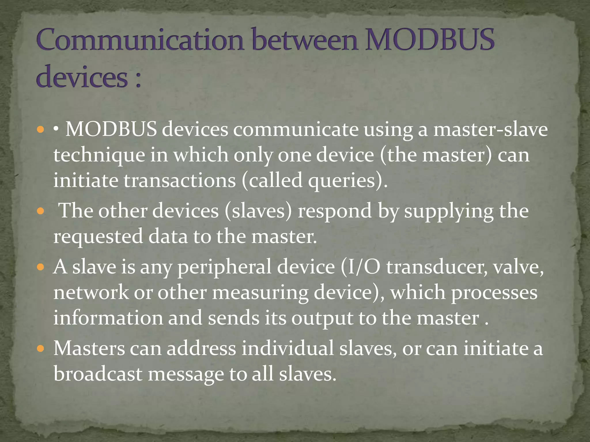 Modbus protocol | PPTX