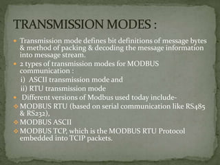 Modbus protocol | PPTX