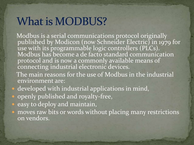 Modbus protocol | PPTX