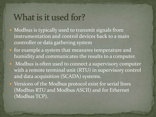Modbus protocol | PPTX