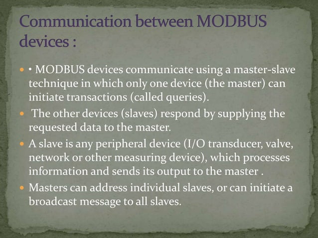 Modbus protocol | PPTX