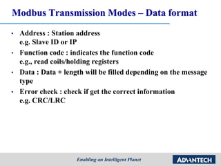 [Advantech] Modbus protocol training (ModbusTCP, ModbusRTU) | PDF