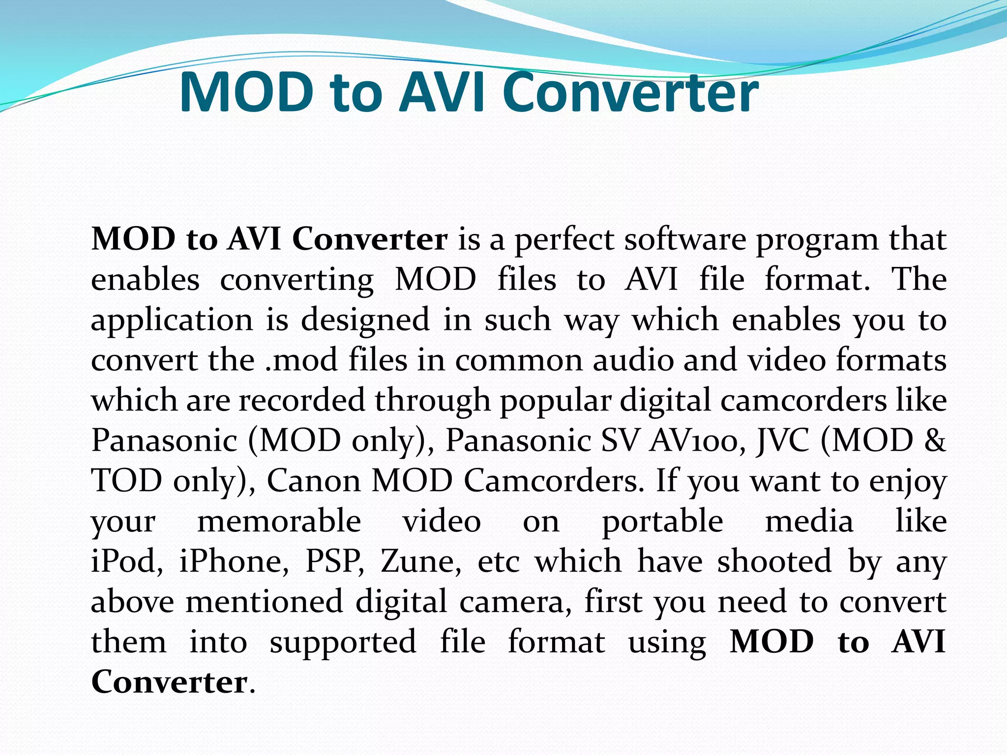 Mod File Converter | PPT