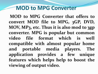 Mod File Converter | PPT