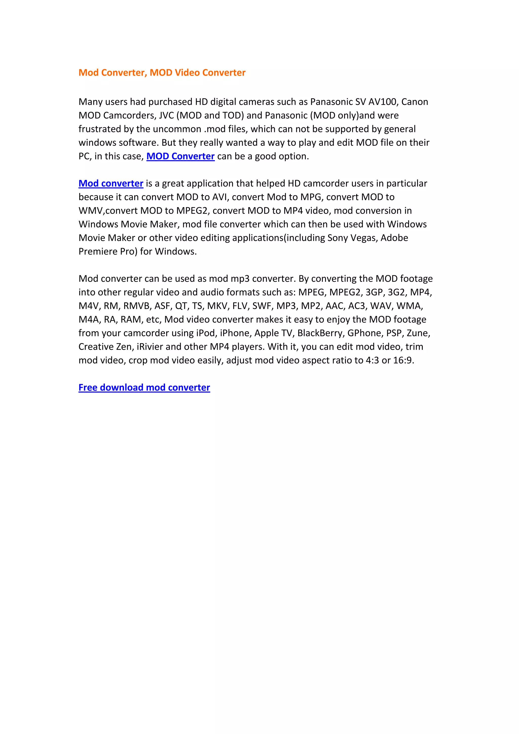 Mod Converter, Mod Video Converter | PDF