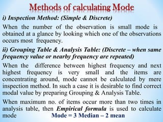 Statistics- mode-Grouping and analysis method | PPT
