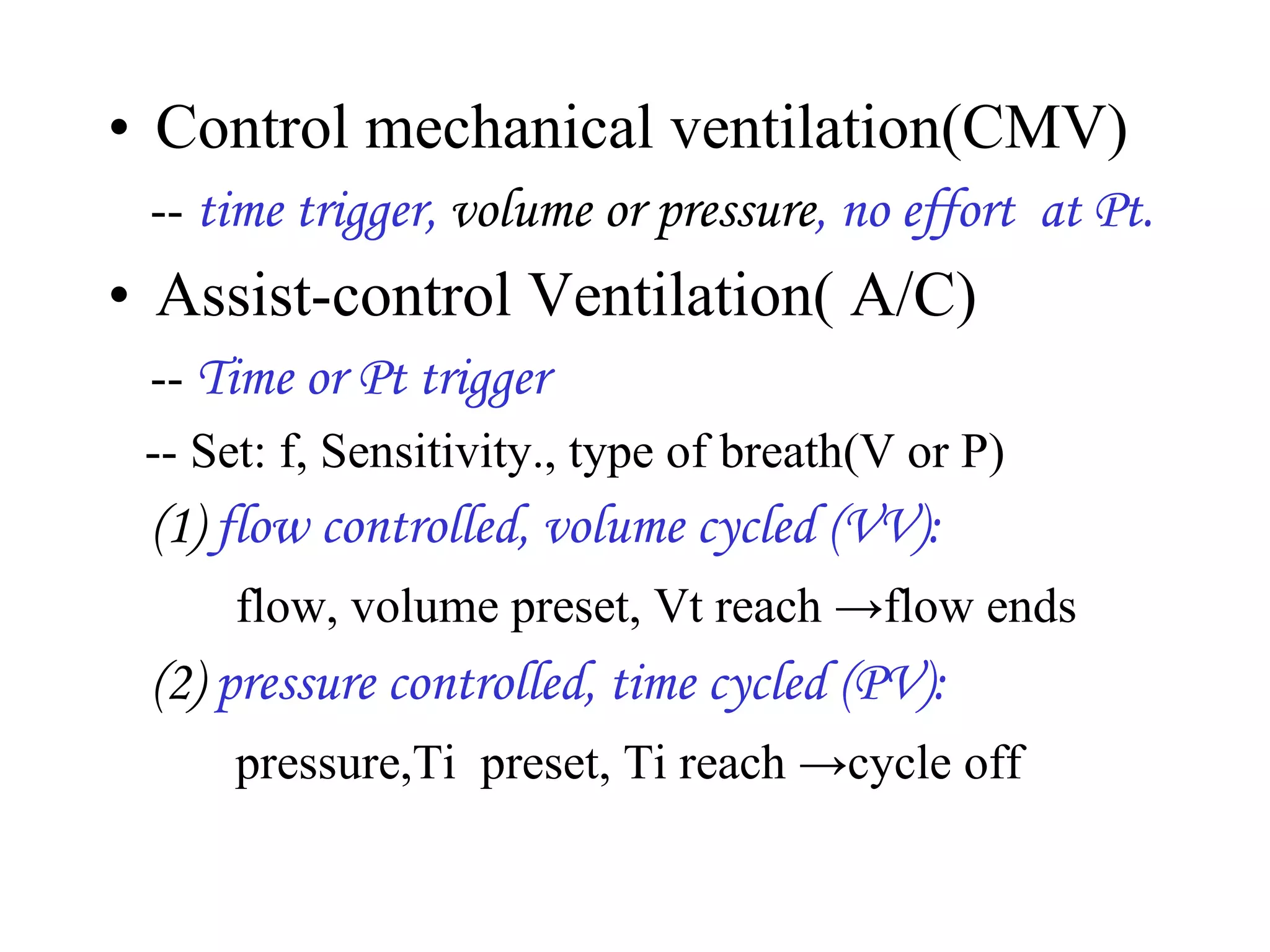 Mode Of Mechanical Ventilator | PPT