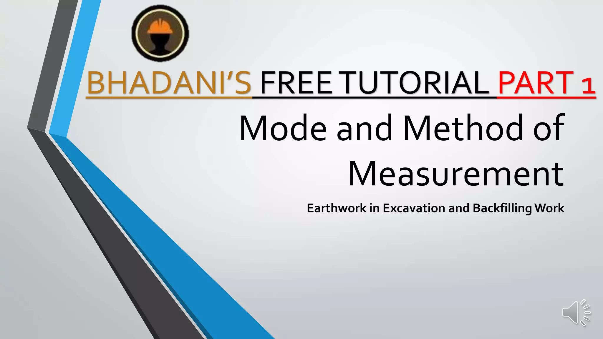 BhadaniS Part 1 Free Tutorial Mode and method of measurement bhadanis ...