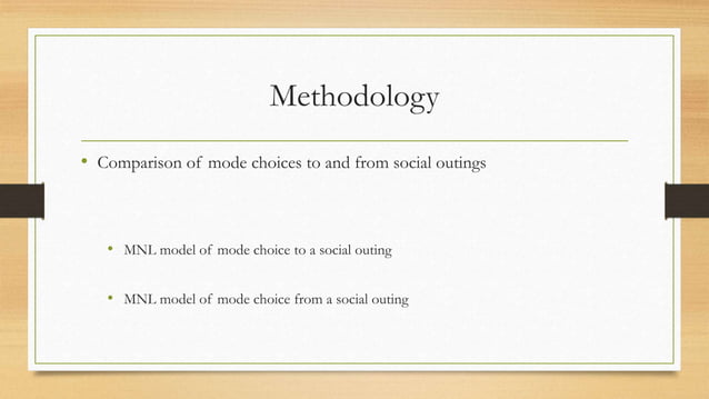 Joe Dodds - Alcohol Consumption on Mode Choice | PPT