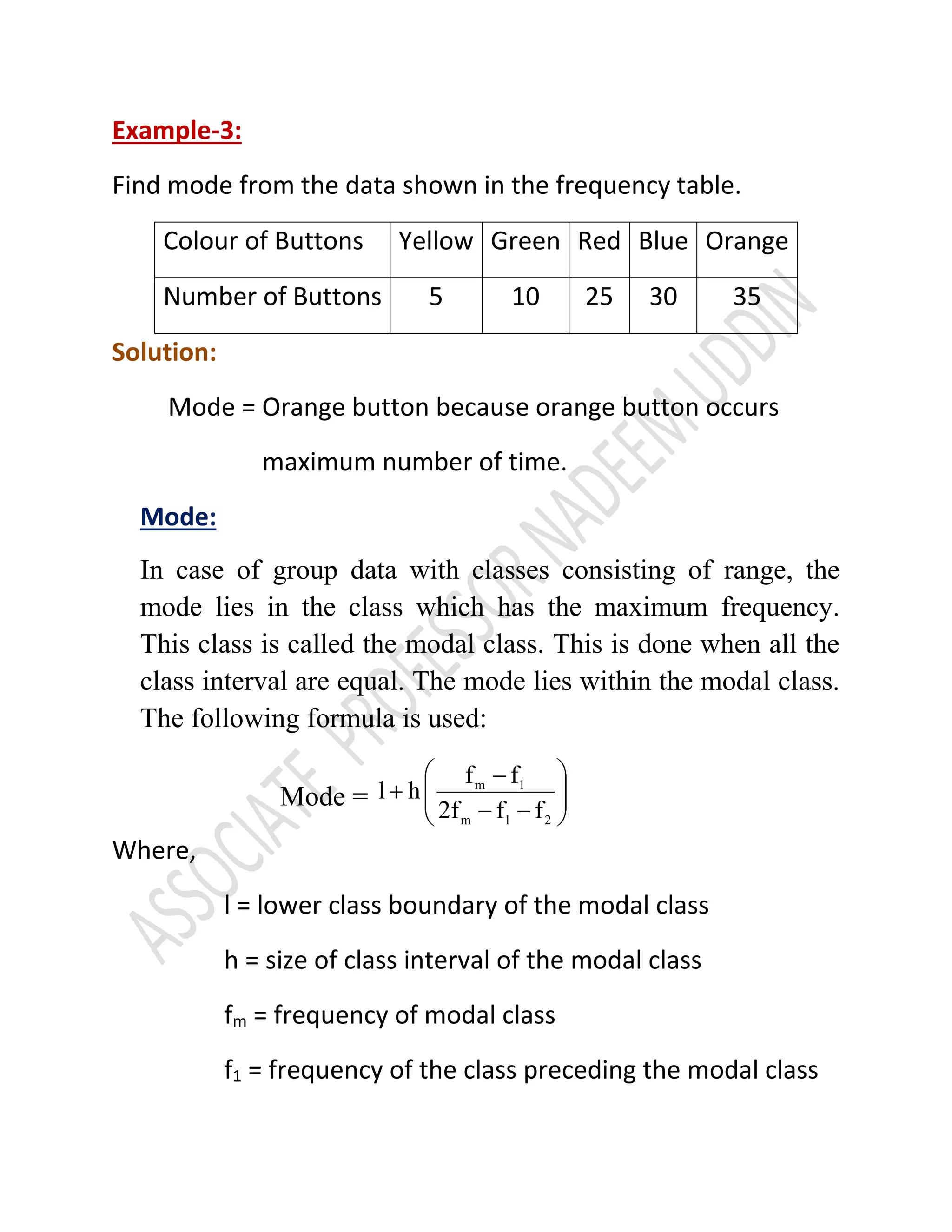 Mode in statistics | PDF