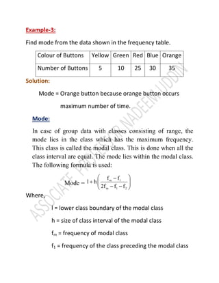 Mode Formula For Grouped Data