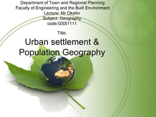 Population Geography | PPT