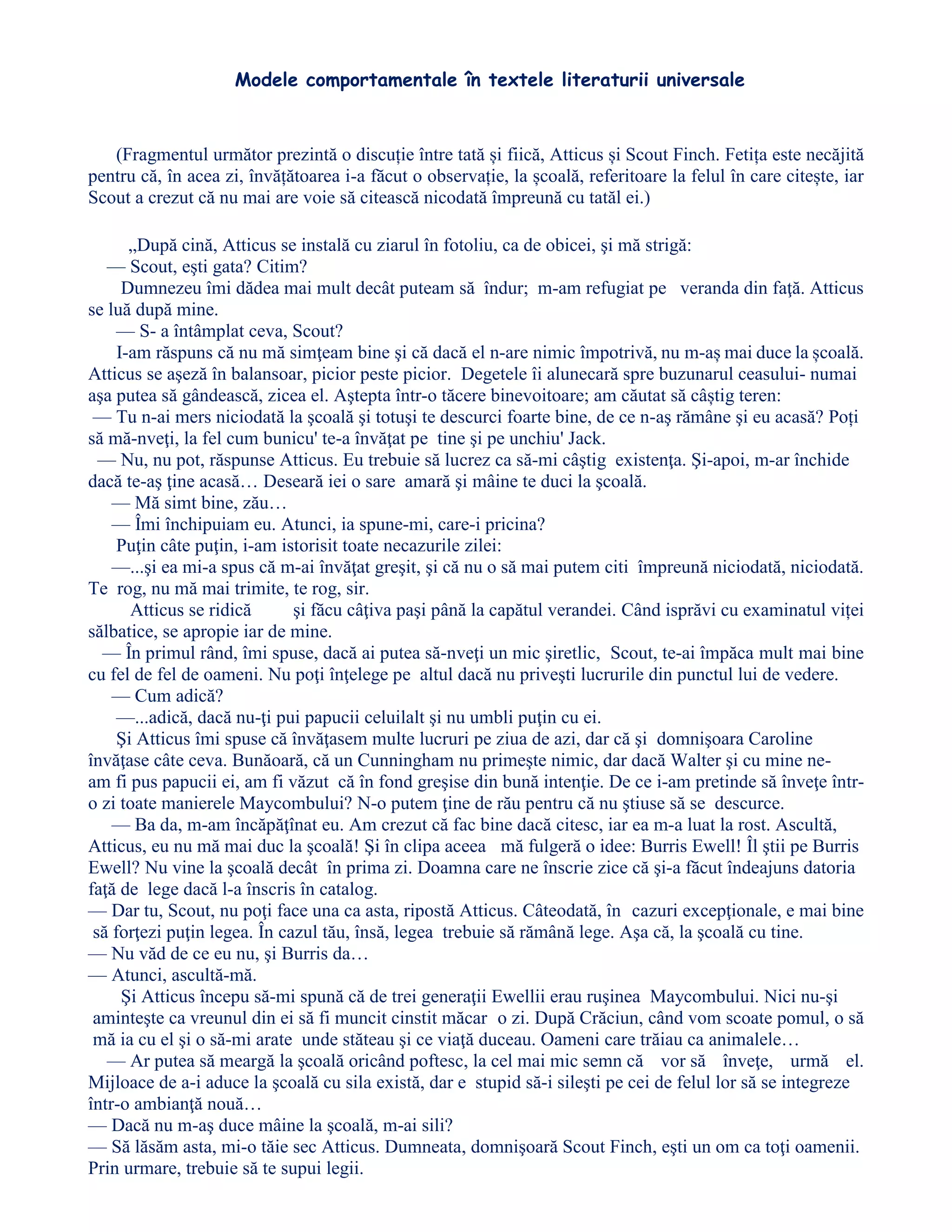 Modele comportamentale | PDF