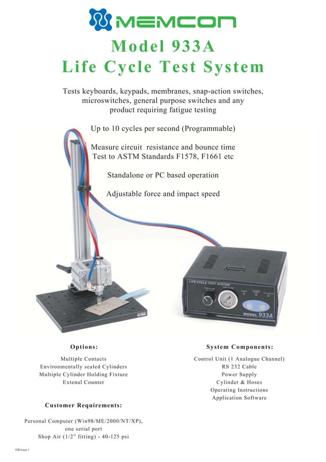 Memcon Model 933 a-life-cycle-test-system | PDF | Consumer Electronics ...
