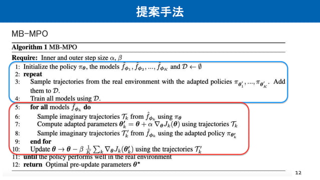Dl輪読会 Model Based Reinforcement Learning Via Meta Policy Optimization