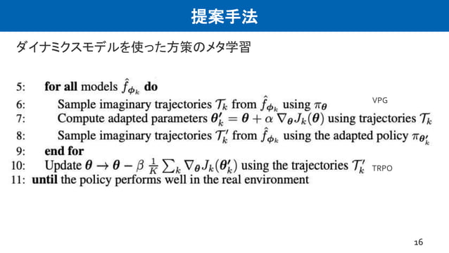 [DL輪読会]Model-Based Reinforcement Learning via Meta-Policy Optimization | PPT