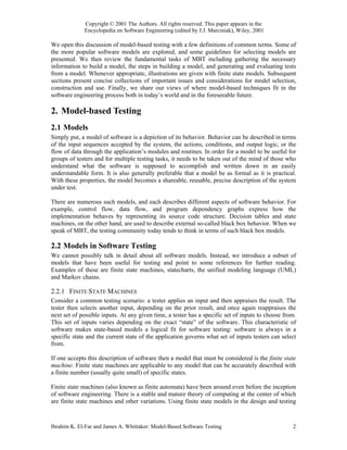 Model based software testing | PDF