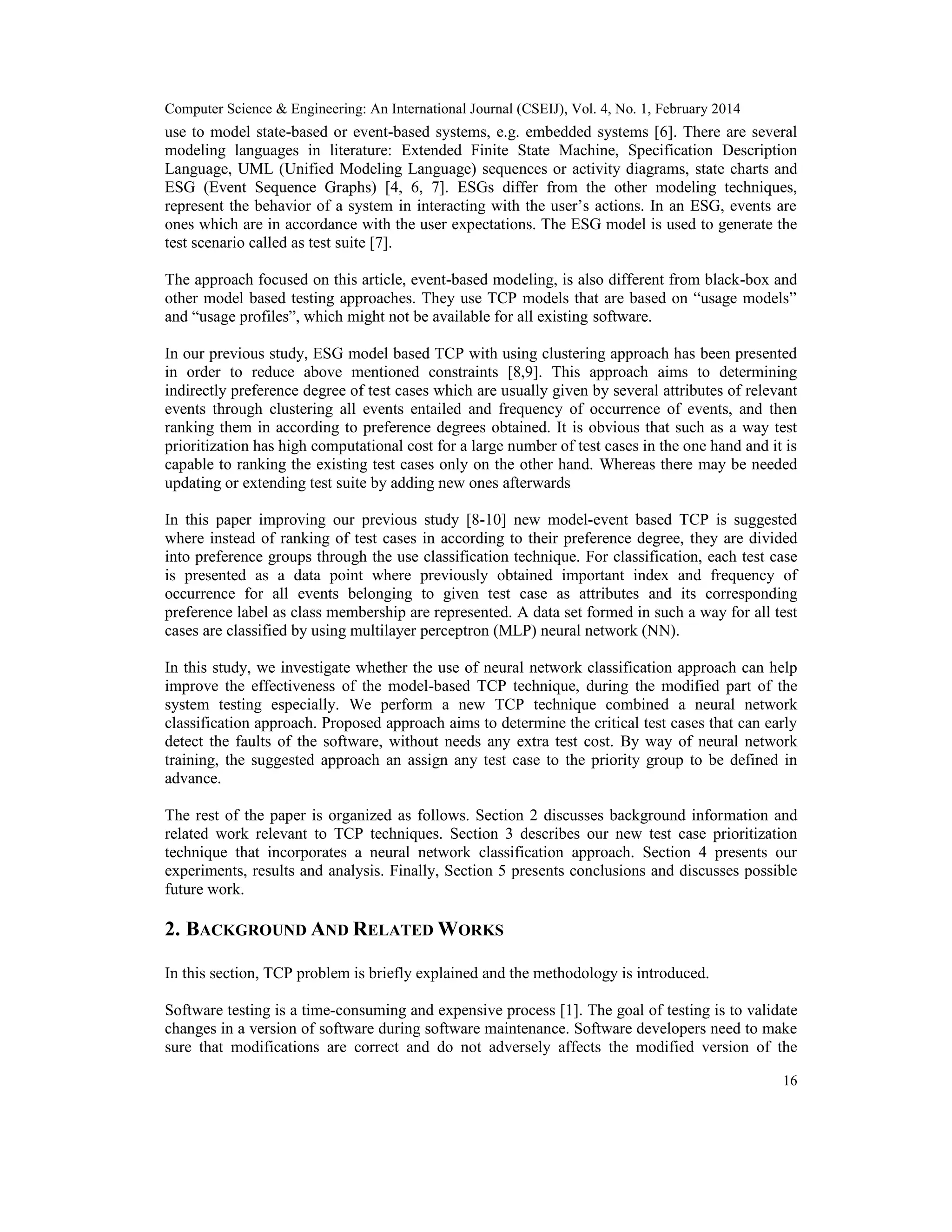 Model Based Test Case Prioritization Using Neural Network Classification Pdf