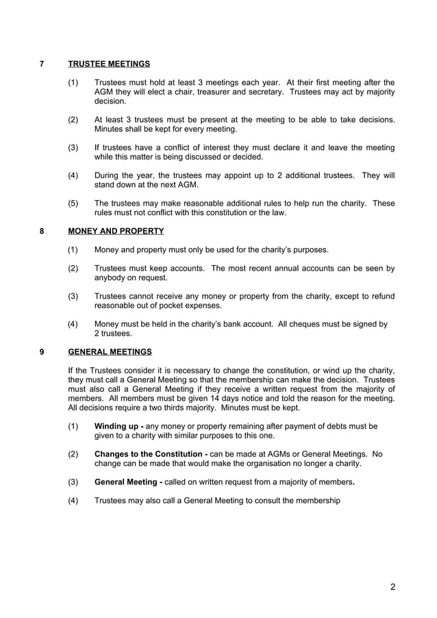 model constitution for charities and community groups | PDF