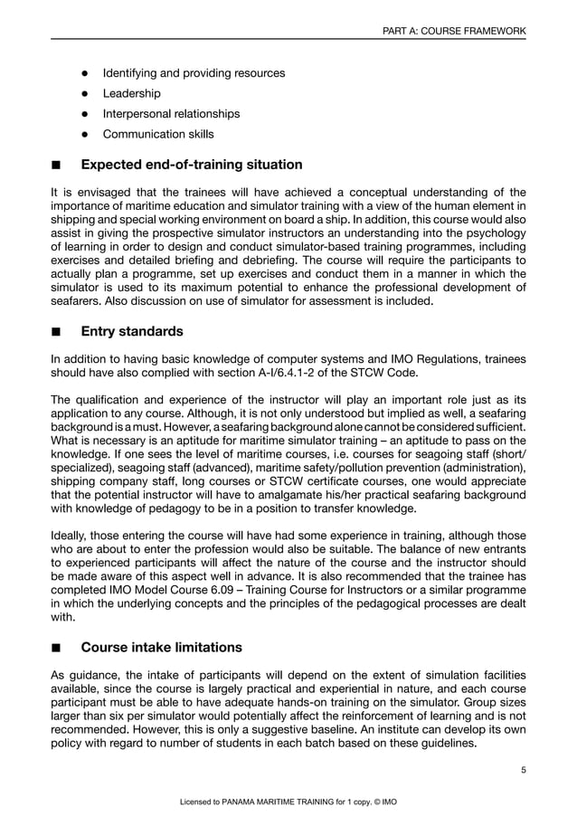 IMO Model Course 6.10 Edition 2012 | PDF