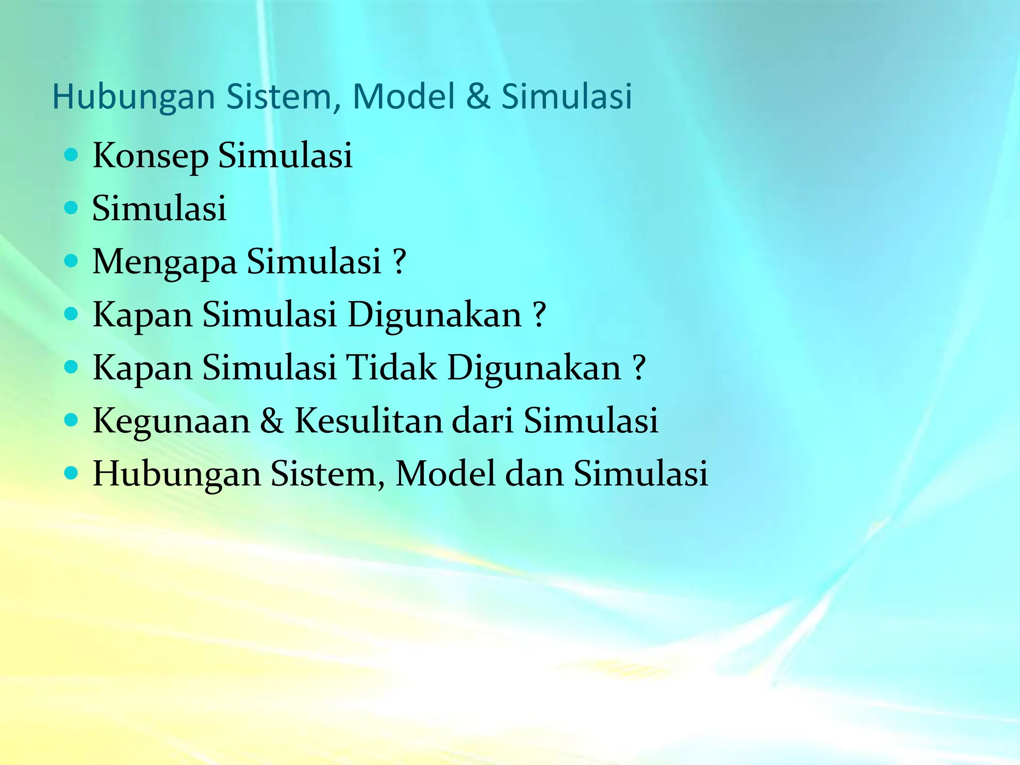 model simulasi sistem informasi pada yang merupakan program komputer | PPT